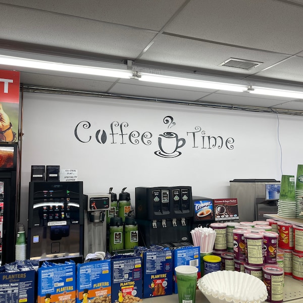 Coffee Time Wall Decal Office Poster Coffee Time Sign Office Stencil ...