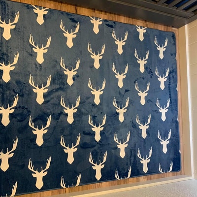Deer Rug Woodland Nursery Decor Antlers Rug Deer Decor - Etsy
