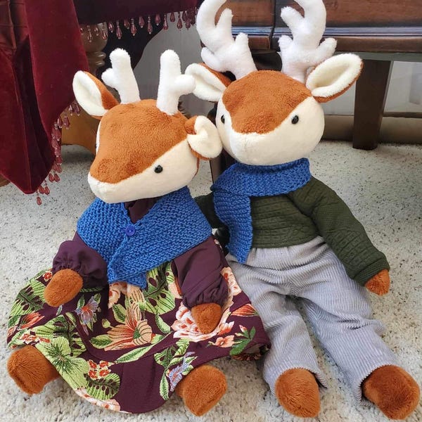 Deer With Pants and Sweater Sewing Pattern and Instructions - Etsy