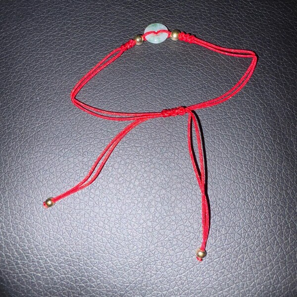 Tiny Green Jade Bracelet for Girl Red String Jade Bracelet Christmas ...
