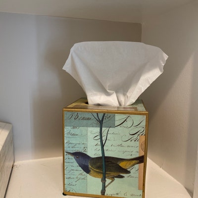 Royal Blue Toile Decoupage Family-size Tissue Box Cover - Etsy