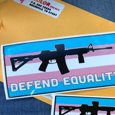 AR-15 Defend Equality Transgender Pride Flag and Rifle Decal/sticker - Etsy