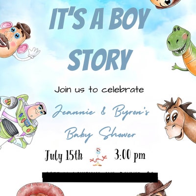 Its a Boy Story Baby Shower Invitation Toy Story Digital and - Etsy