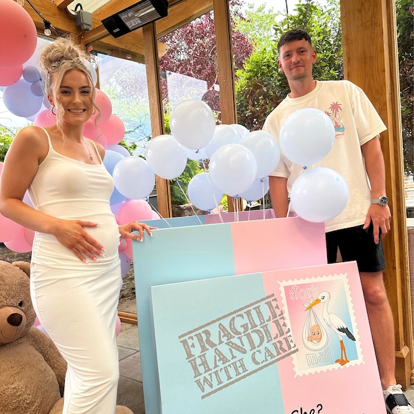 Giant Gender Reveal Balloon Box, Customisable Gender Reveal Balloon Box ...