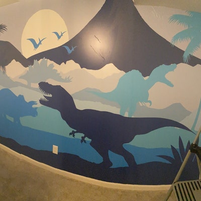 Large Dinosaur Brontosaurus Wallpaper Nursery. Jurassic World - Etsy