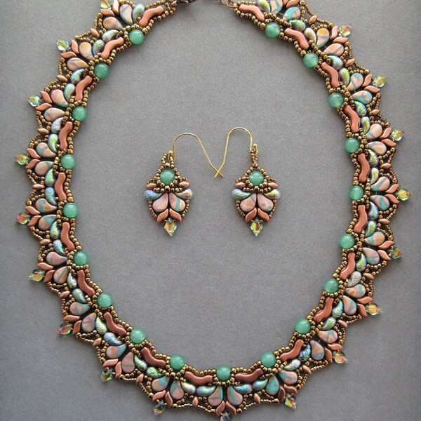 Marbles Necklace -beading Tutorial - Zoliduo Pearls Super Duo Drops - Beading Pattern - Beaded ...