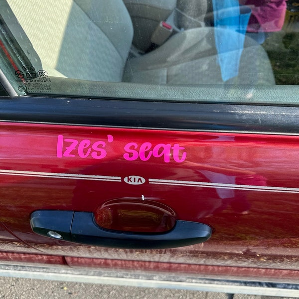 Name Seat Sticker for Car, Seat Name Car Decal, Passenger Princess ...