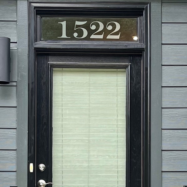 Frosted Fanlight Door Number, Etched Glass House Number, Victorian ...