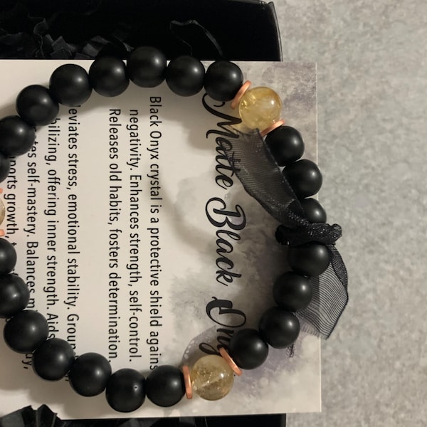 Mindfulness Gift Bracelet Man Tigers Eye Bracelet Crystal Bracelet ...
