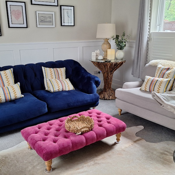 New Chesterfield Footstool / Coffee Table / Pouffe - Etsy UK