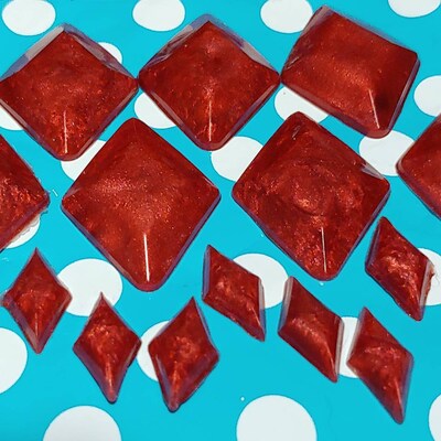 6pc Mini Faceted Gems Jewel Thin Diamond Shapes Flexible Plastic Mold ...