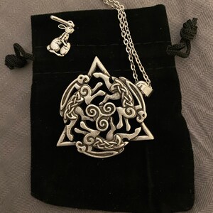 Celtic Pagan Morrigan Flying Crow Raven W Pentacle Dblsided W | Etsy