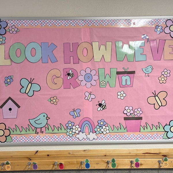 Spring Bulletin Board Ideas | Retro Spring Bulletin Board | Pastel ...