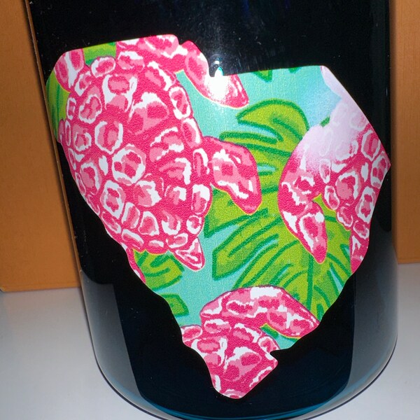 Lilly Inspired Floral Vinyl Decal Monogram Sticker | Personalized ...