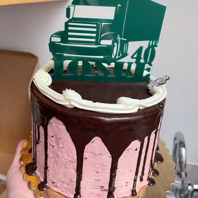 Trucker Cake Topper, 18 Wheeler, Semi Truck, Birthday, Groom, Wedding ...