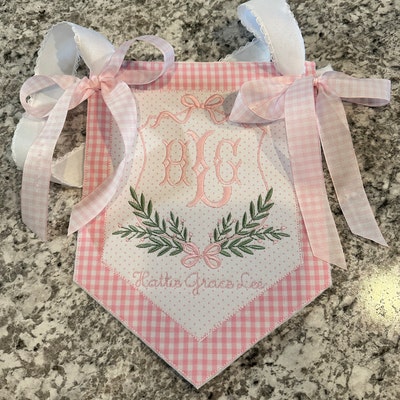 Custom Baby Banner, Welcome Baby Pennant, Monogram Hospital Door Sign ...