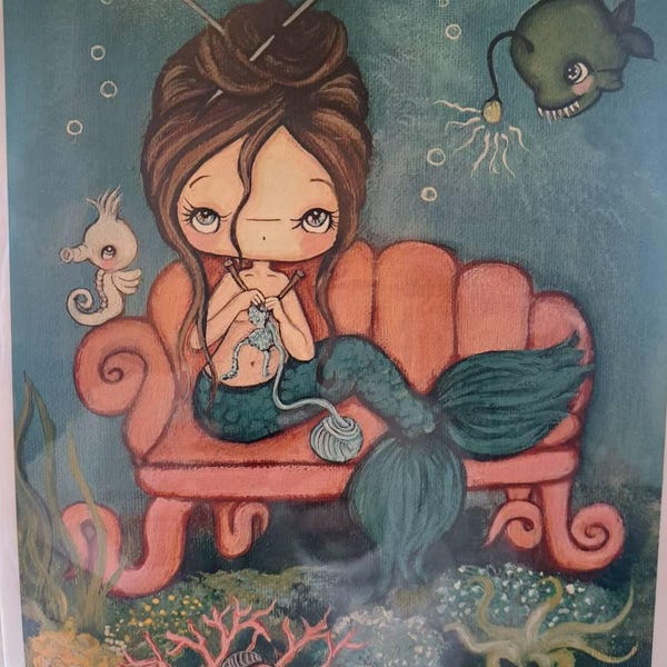 Mermaid Print Siren Art Acrylic Prints Mermaid Art Nautical Skeleton ...