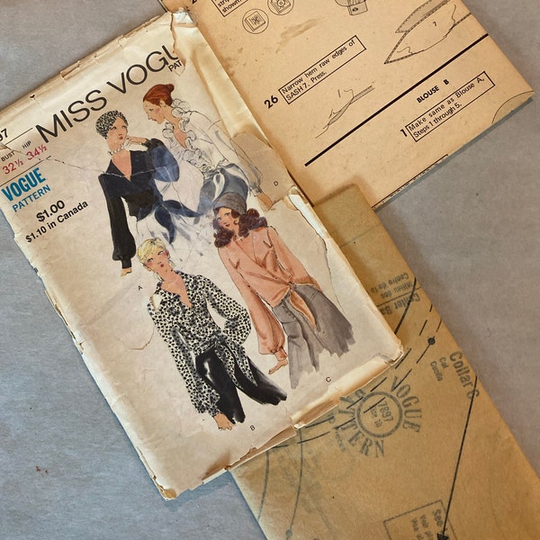 Vintage 1970s Vogue 8587 Sewing Pattern Size 10 Bust 32.5 - Etsy