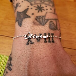 Sterling Silver Name Braceletcustom Chain - Etsy