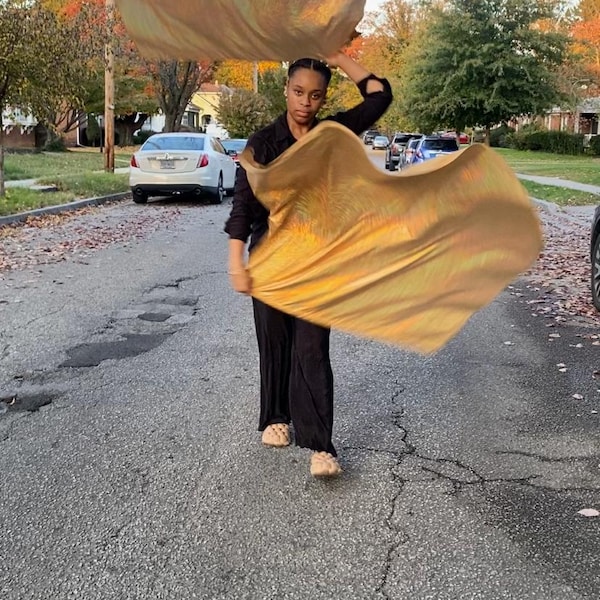 Gold 'throne Room' Aurora Borealis Rainbow Flowy Worship Banner Dance ...