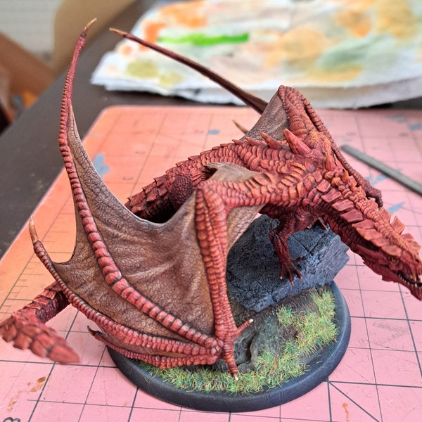 Young Magma Dragon - Miniature - Fantasy - D&D - Pathfinder ...
