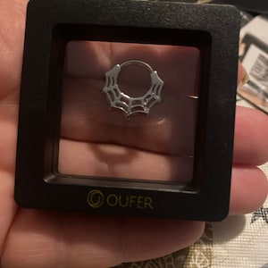 16G Spider Web Septum Ring Black Silver Clicker/cartilage/helix Earring ...