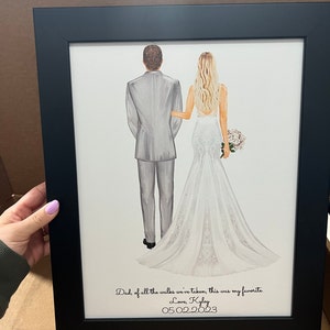 Personalized Bride and Dad Portrait Art DIGITAL Father of the Bride ...