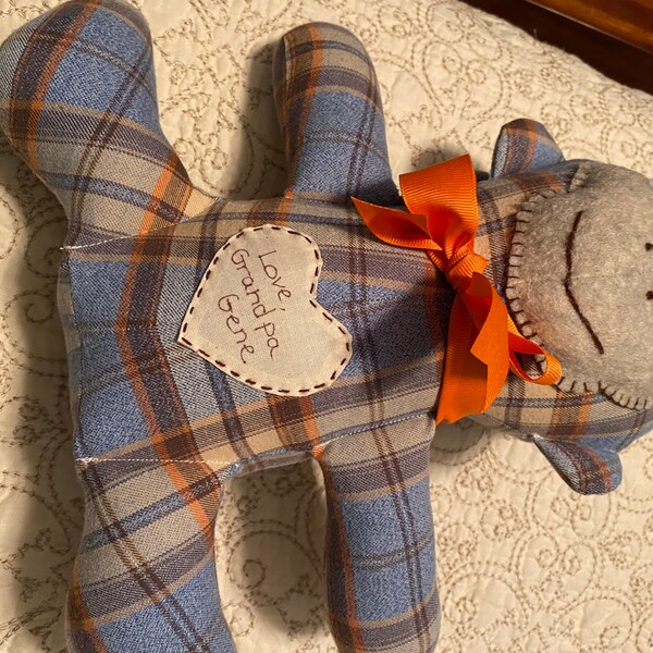 Memory Monkey/stuffed Animal/custom Made/from Shirt/in Memory Of/loved ...