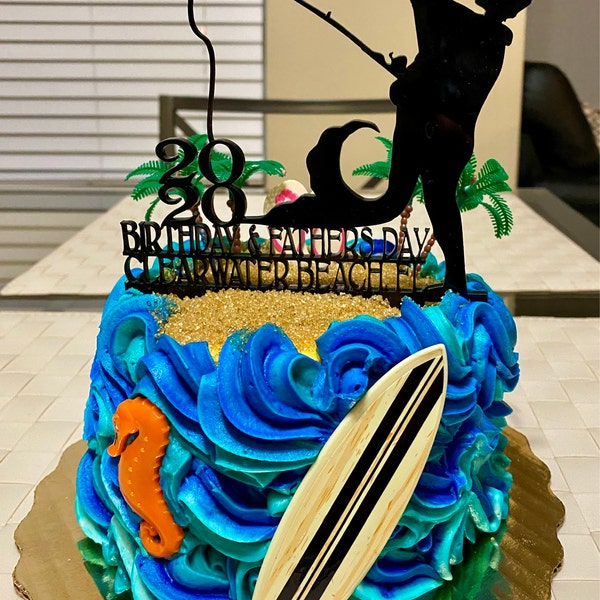 Man Holding Mermaid Mr. and Mrs. Custom Wood Wedding Cake Topper ...
