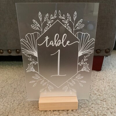 Table Number Wedding Boho Acrylic Table Numbers Outdoor Acrylic Wedding ...