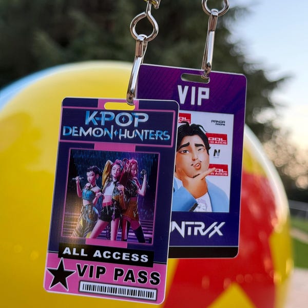 Kpop Demon Hunters Bobby VIP Pass ID Badge Lanyard PVC Cosplay Costume ...