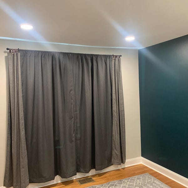 Herringbone Wool Curtains With Brass Snap Buttons, Custom Made Curtains ...