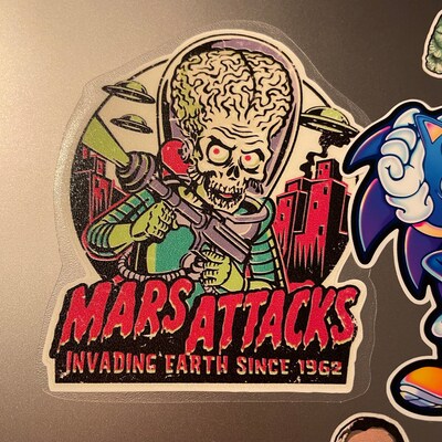 Mars Attacks 4 X 3.5 Full Color Vinyl Decal Sticker Water / Weather ...