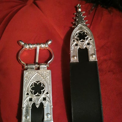 Gothic Victorian Leather Belt Pointed Arch Decor With Medieval Vibe - Etsy