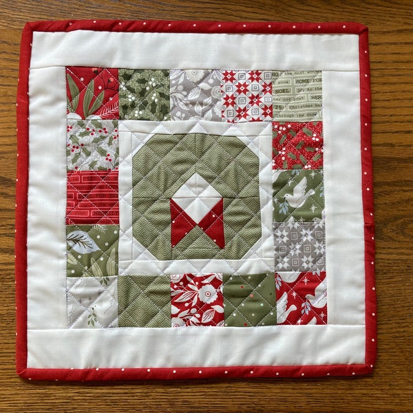 W is for Wreath Mini Quilt - PDF Download (alphabet Series) - Etsy