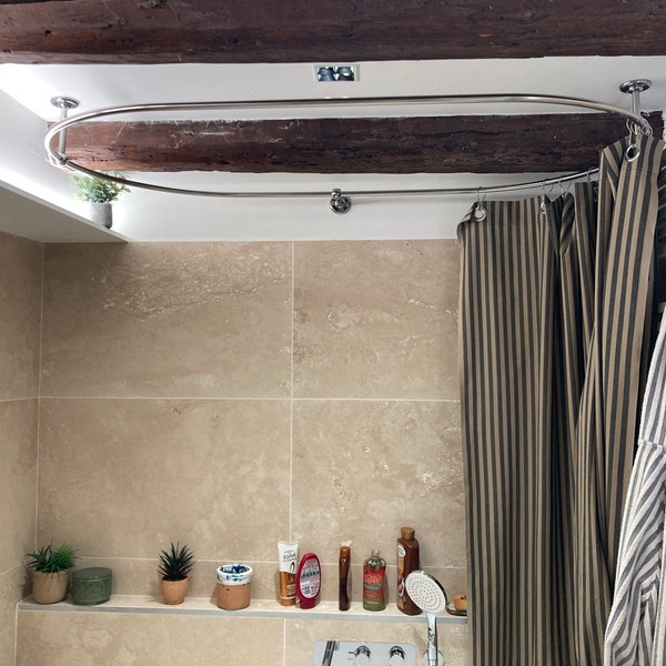 Oval Shaped 360 Degrees Shower Curtain Rod for Bathroom, Fitting and ...