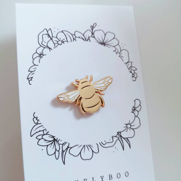 Bee Mini Pin - Gold Small Bumble Board Filler Hard Enamel Pins Brooch ...
