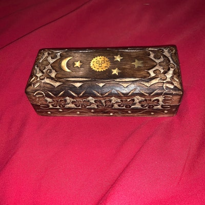 CELESTIAL SUN and MOON Carved Wood Nesting Boxes 3 Sizes Available for ...