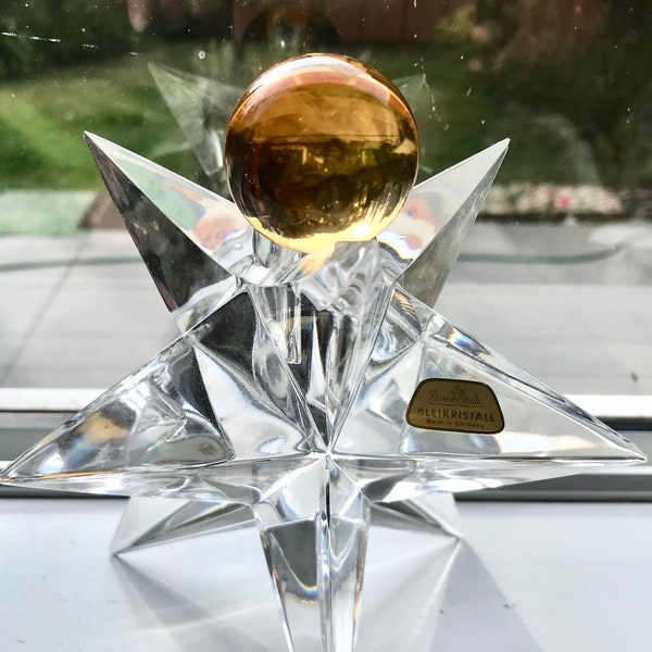 ON VACATION Glass Ball Large Honey Yellow Vintage Big Glass Marble ...