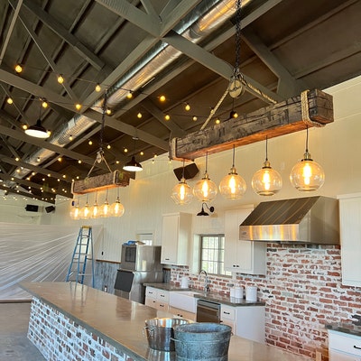 Country Style Barn Beam Rustic Light With Edison Bulbs - Etsy