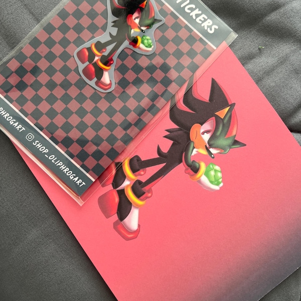 Shadow the Hedgehog Stickers | (holographic or Glossy) Waterproof - Etsy