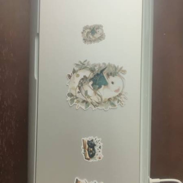 Charming Book-loving Weasel Sticker - Cute White Weasel Reading Decal ...