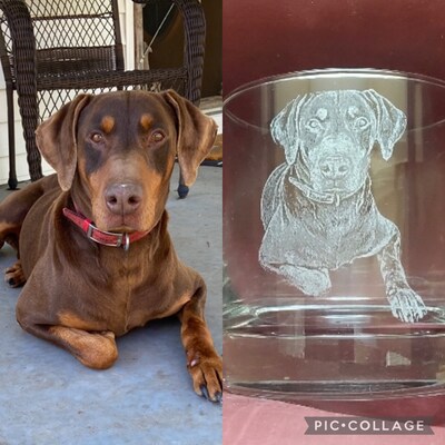 Rocks Glass, Photograph on Glass, Custom Glasses, Pet Photo, Dog Lover ...