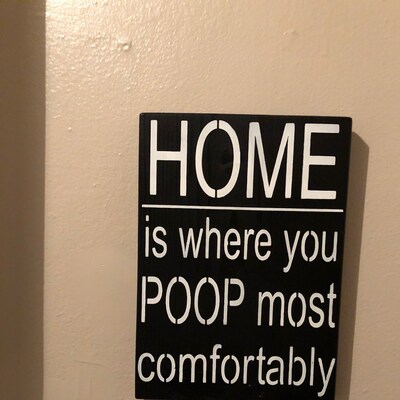 Rustic Bathroom Sign Rustic Wood Sign Poop Sign Bathroom - Etsy