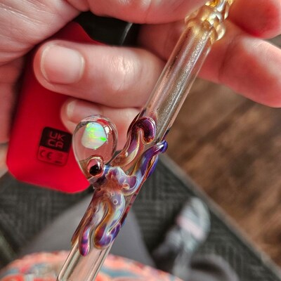 Flower Marble on Blue One Hitter Marble Onies Glass One Hitter Glass ...