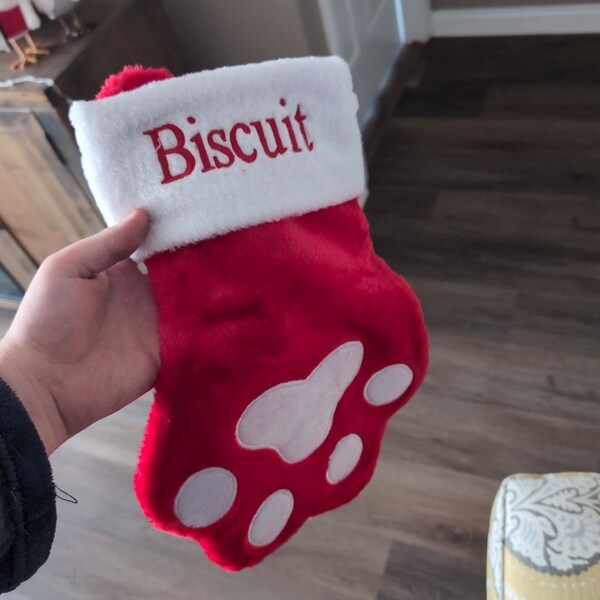 Personalized Dog Paw Christmas Stocking - Etsy