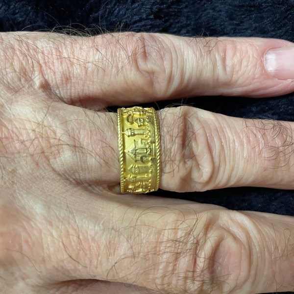 Medieval Battlefield Ring, Medieval Knight Ring, Gothic Ring, 18k Solid ...