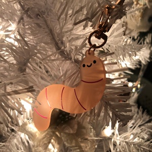 Cute Worm Keychain 3 in Single-sided Kawaii Charm Frosted - Etsy