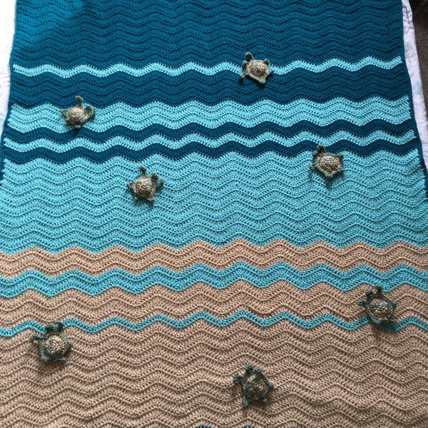 Sea Turtle Blanket, Crochet PATTERN, PDF Digital Download ~ Sea Turtle ...