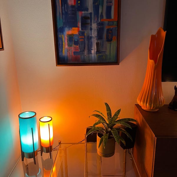 Mid Century Modern Rocket Lamp - Etsy